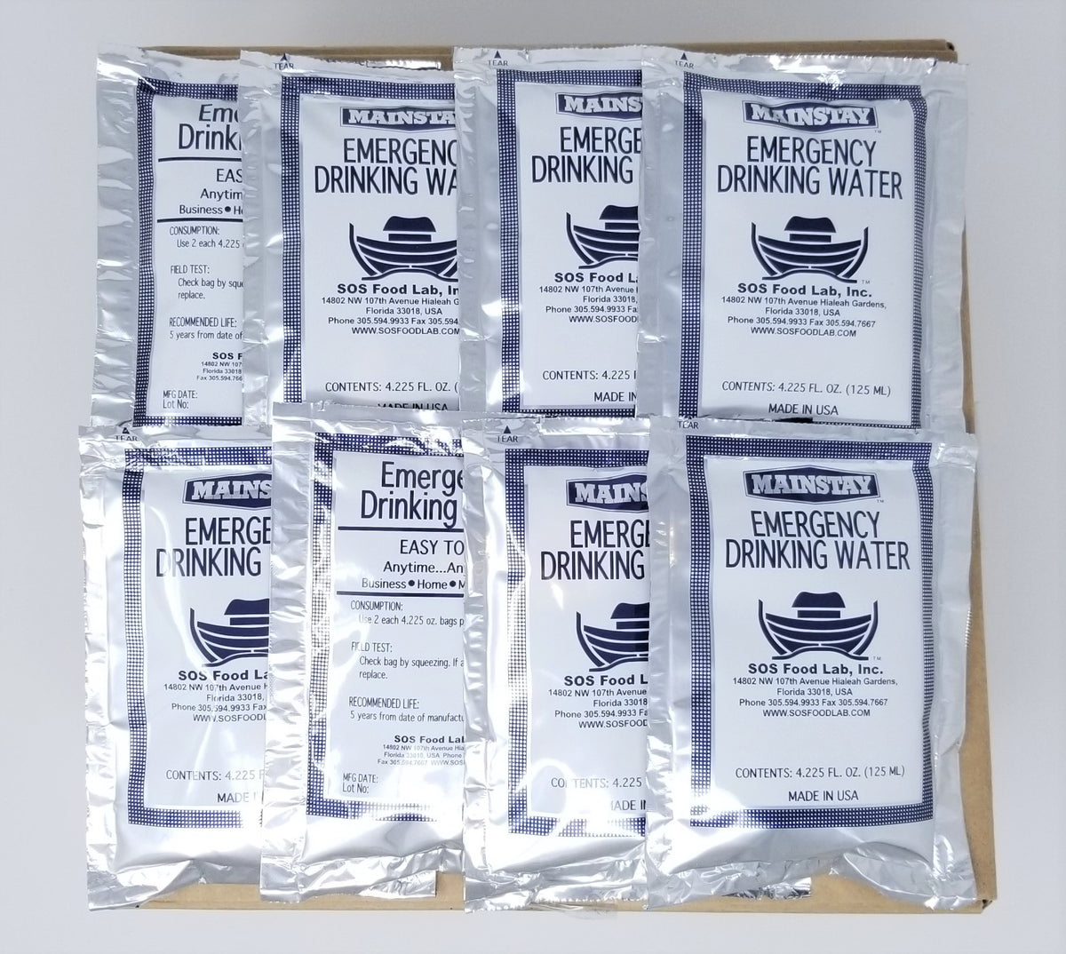 Emergency Drinking Water, Mainstay™ Water Packets (case of 60 ...