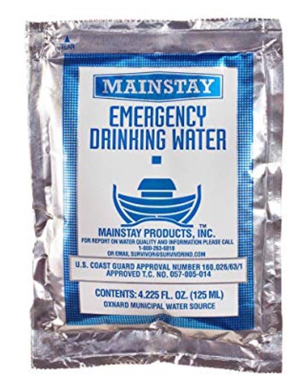 Emergency Water Pack -3 Days Survival Rations (6x4.2oz Pouches) 5 Year ...